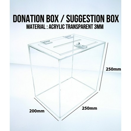 Acrylic Lucky Draw/ Donation Box (Thickness:3MM) | Shopee Malaysia