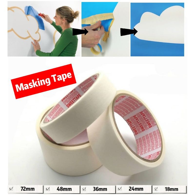 Pioneer Sweettape Masking Tape Paper Tape with self adhesive painting ...
