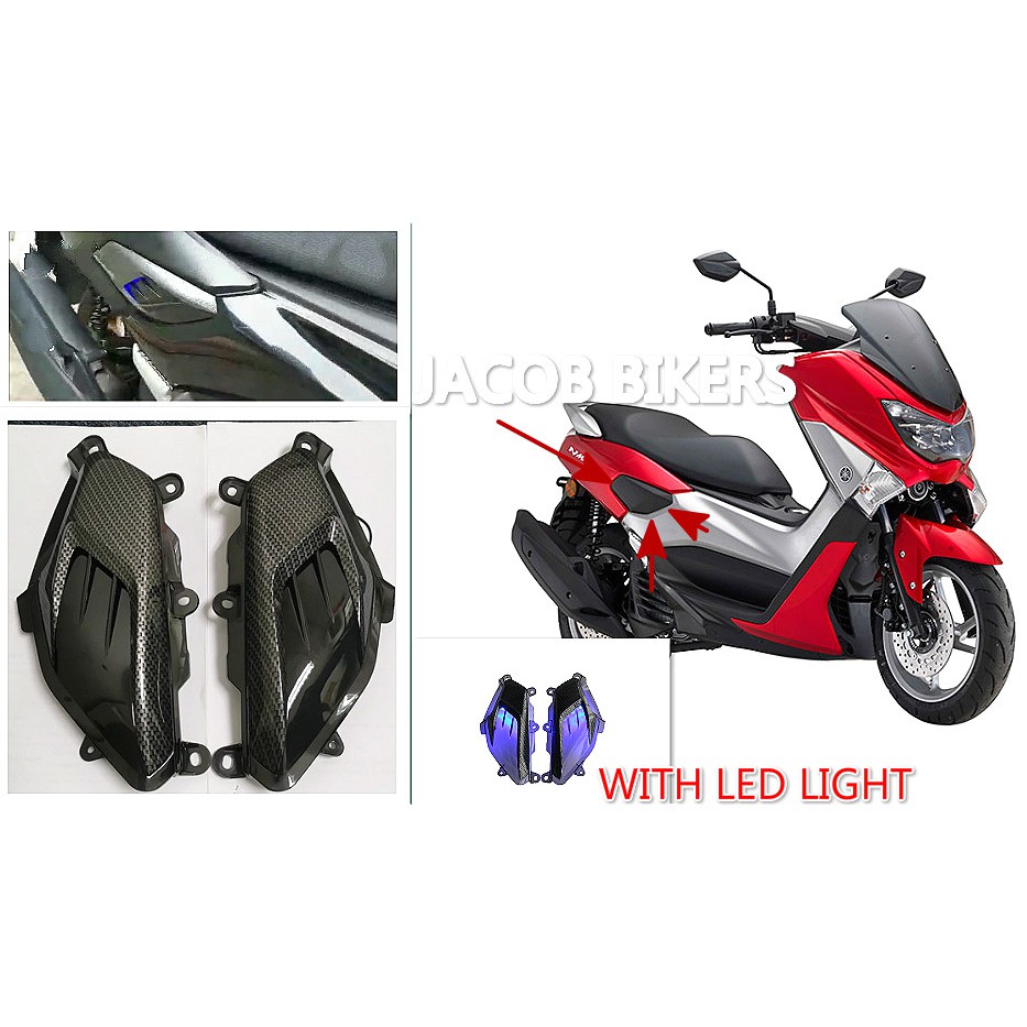 YAMAHA NMAX SIDE LED LIGHT COVER CARBON Rear Guard Protect GMA JPA ...