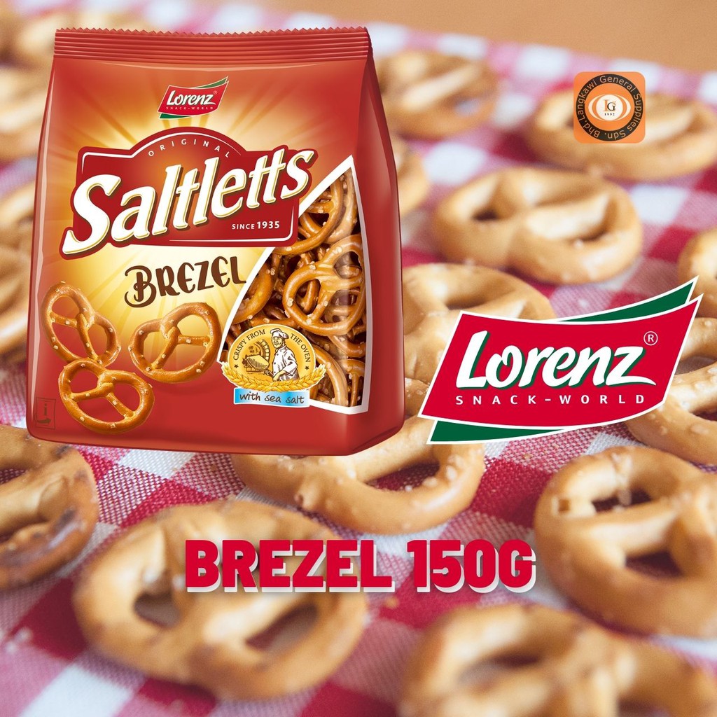 Lorenz Saltletts Premium Baked Brezel Pretzel with Sea Salt biscuits ...