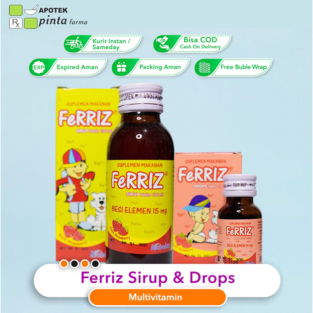 Ferriz Children's Multivitamin Syrup 100 Ml & Drops 15 Ml | Shopee Malaysia