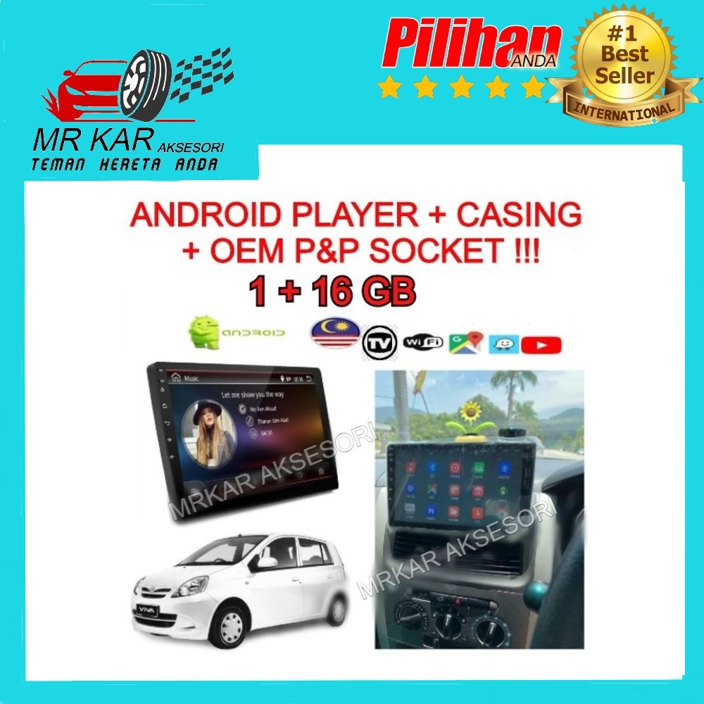 PERODUA VIVA BIG SCREEN ANDROID 12 MEDIA PLAYER WITH OEM PLUG & PLAY ...