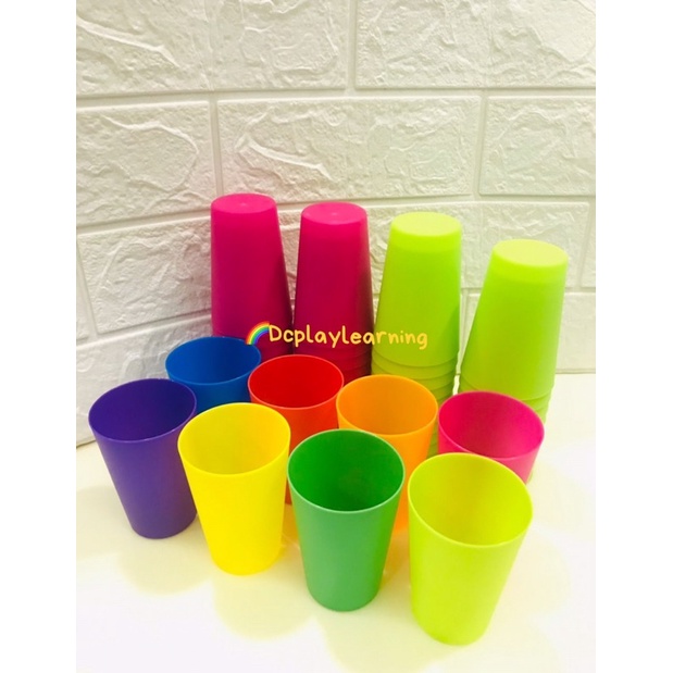 [ Ready Stock ] Colors plastic Cup/ PP cupp/ Plastic cups / color green ...