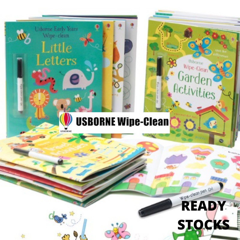 [Littlebookz] Usborne Wipe Clean Books – English children book activity ...