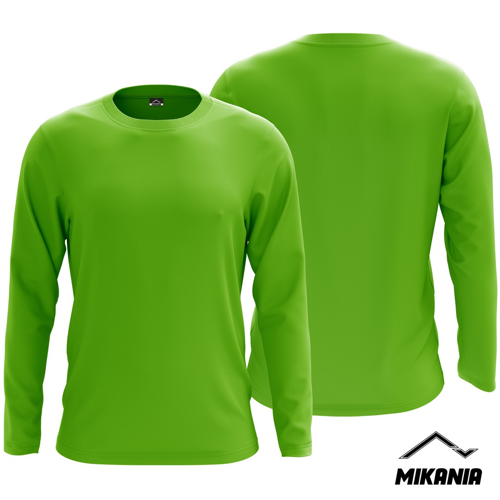 MIKANIA Microfiber Jersey Plain T-Shirt Long Sleeve | Jersi T-shirt ...