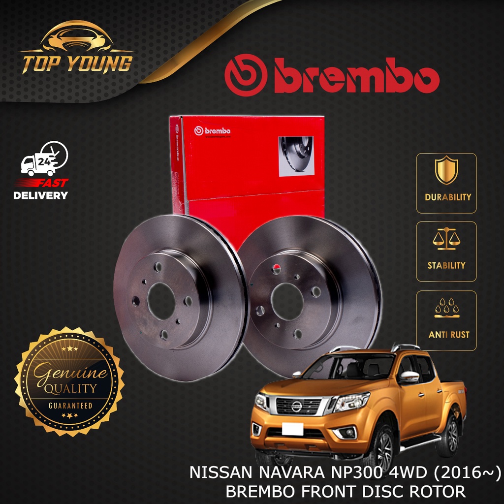 BREMBO NISSAN NAVARA NP300 4WD (2016~) FRONT (DEPAN)100% ORIGINAL ...