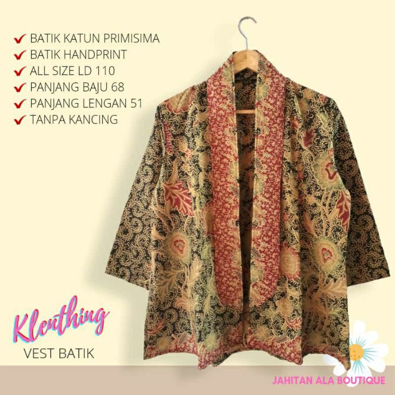 Outer Vest Batik Women Modern Bolero Batik Women Premium Original Solo ...