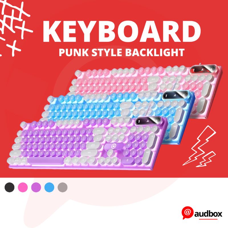 Punk Keyboard Luminous Wired keyboard multi-color color matching ...