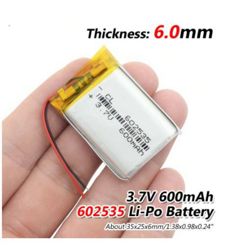 3.7V lithium polymer battery 602535 582535 600mAh MP3 MP4 GPS Bluetooth ...