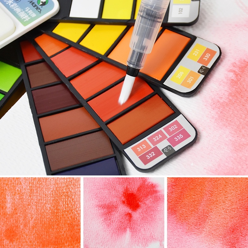 18/25/33/42 Color Solid Watercolor Set Collapsible Water Color Paint ...