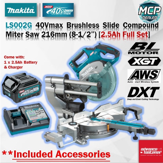 MAKITA LS002 40Vmax Cordless Slide Compound Miter Saw 216MM (8-1/2 ...