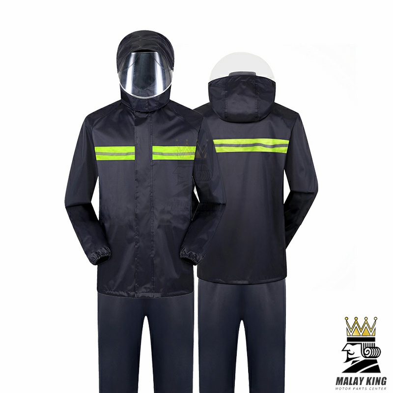 Reflective Rain Raincoat with hat pocket Double MOTOR Baju Hujan Topi ...
