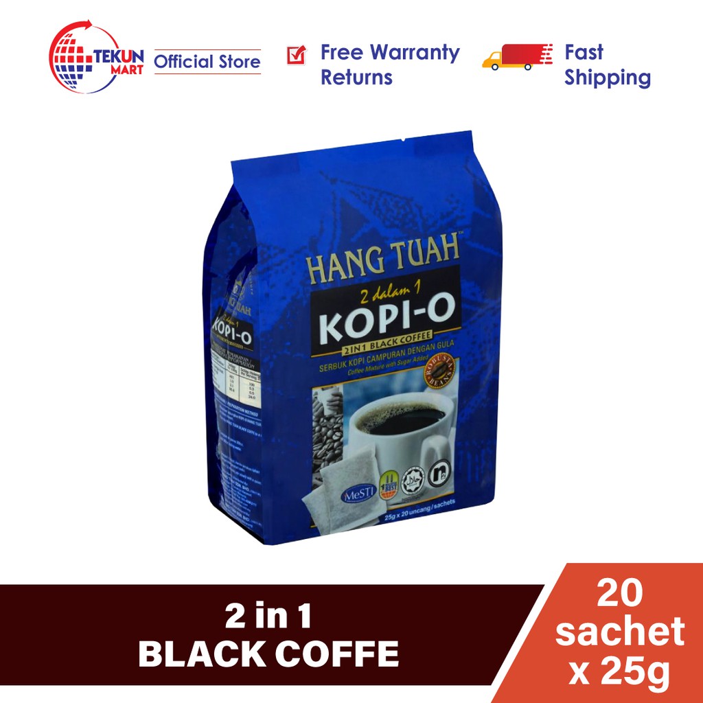 Hang Tuah 2 in 1 Kopi O 25g x 20 Sachets (Robusta) | Shopee Malaysia
