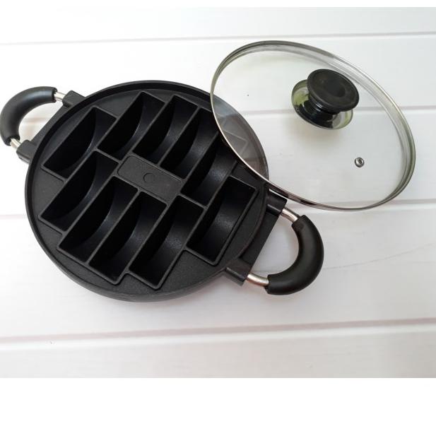 Pukis MAKER CAKE MOLD PAN THICK TEFLON Free GLASS LID / BANDROS ...