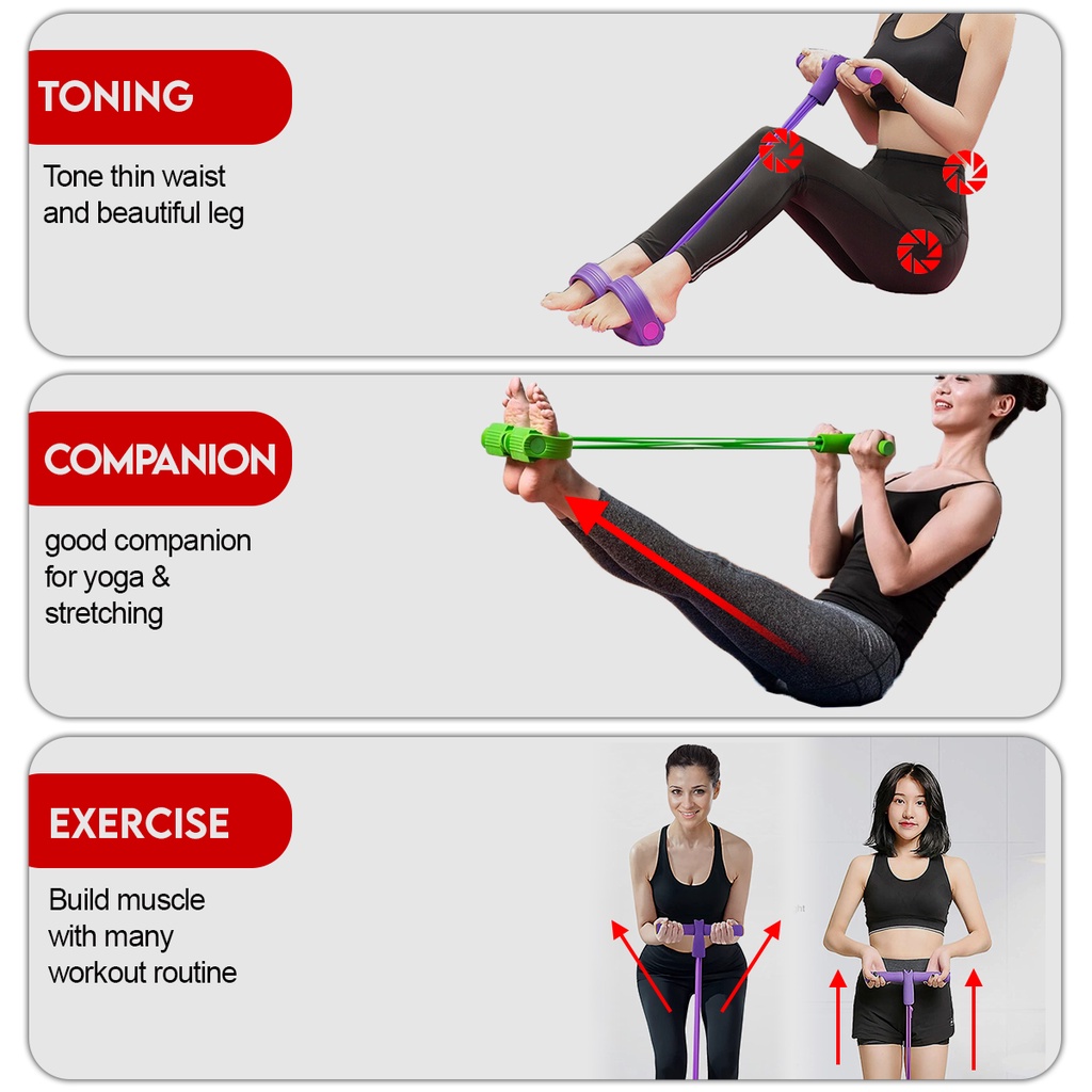 Vigor Fitness Yoga Workout Elastic Pedal Rope / Tali Pedal Elastik ...