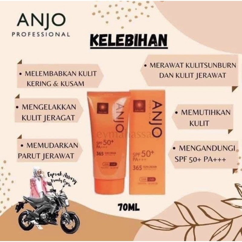 ANJO PROFESSIONAL 365 SUN CREAM SPF 50+ PA+++ 70G | Shopee Malaysia