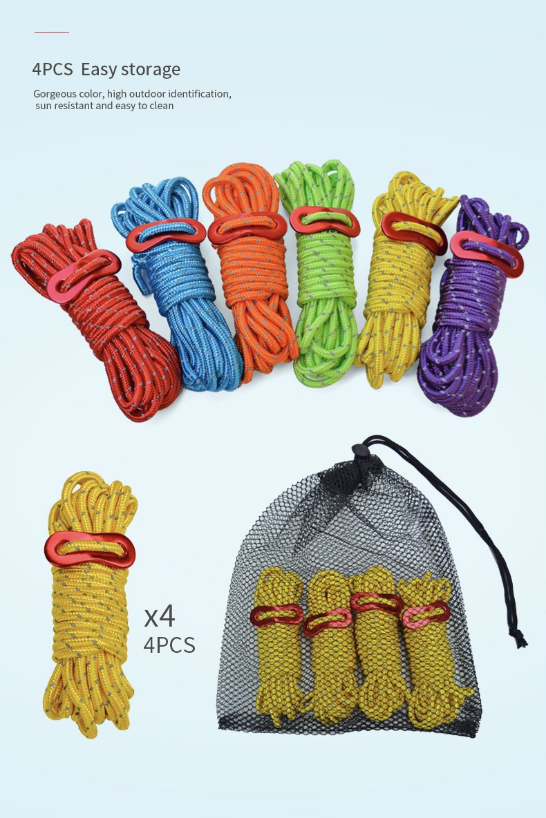 [NEW] 4mm Thick Reflective Rope 3.5Meter Paracord Rope Camping Tent ...