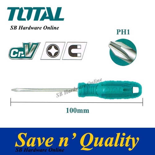 TOTAL 100MM (4") PHILLIPS SCREWDRIVER | Shopee Malaysia