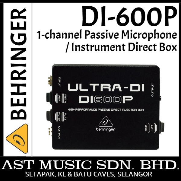 Behringer Ultra-DI DI600P 1-channel Passive Microphone / Instrument ...