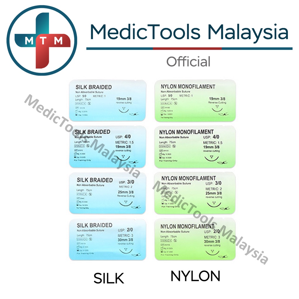 [For TRAINING Purposes Only] Surgical Suture and Suturing Needle Nylon ...