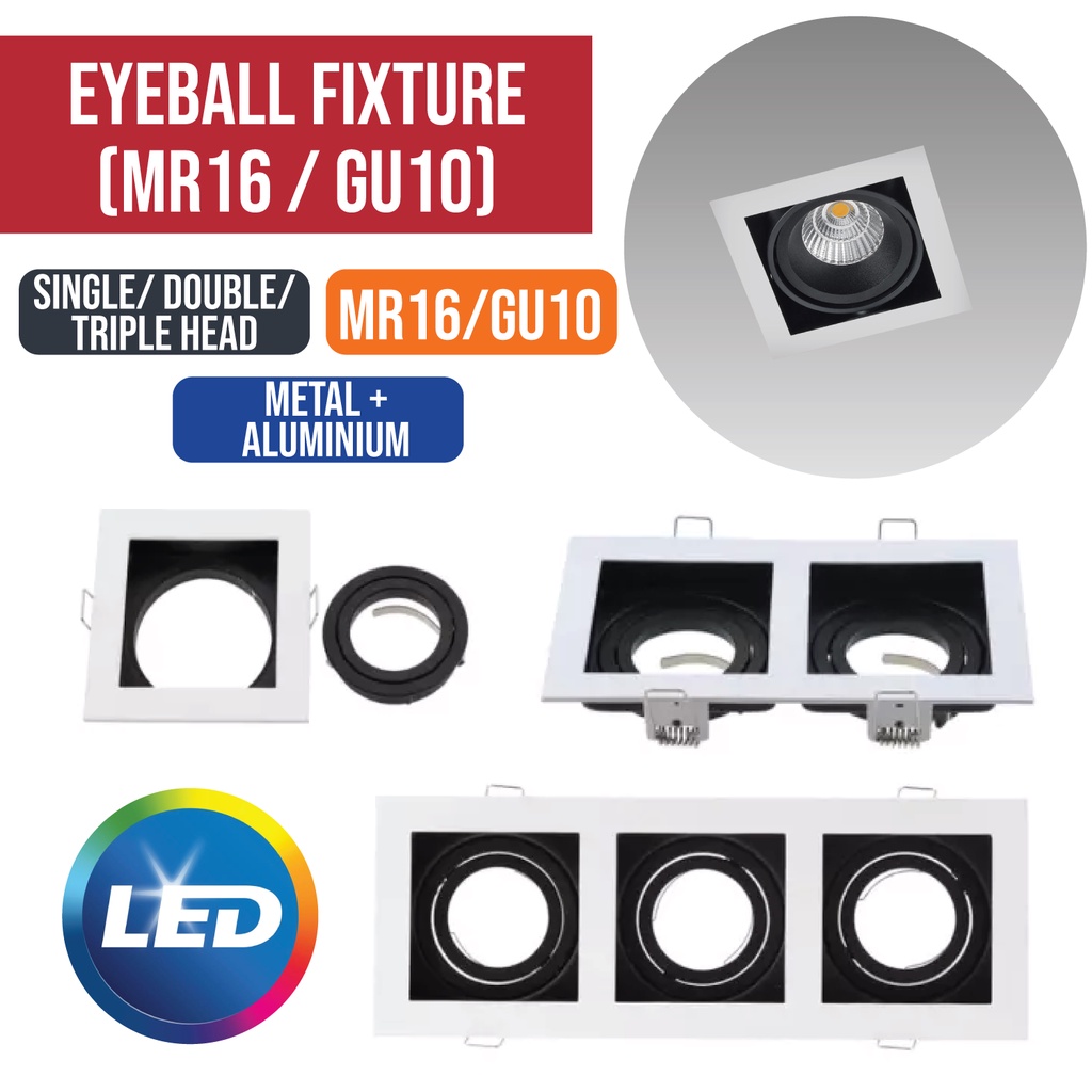 LED Eyeball Fitting/Casing Black/White Downlight Casing LED Spotlight ...