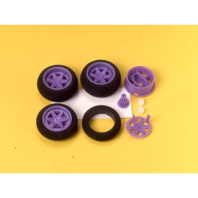 Tamiya Large He. One Way Wheel Set (w / High Profile Sponge Tires ...