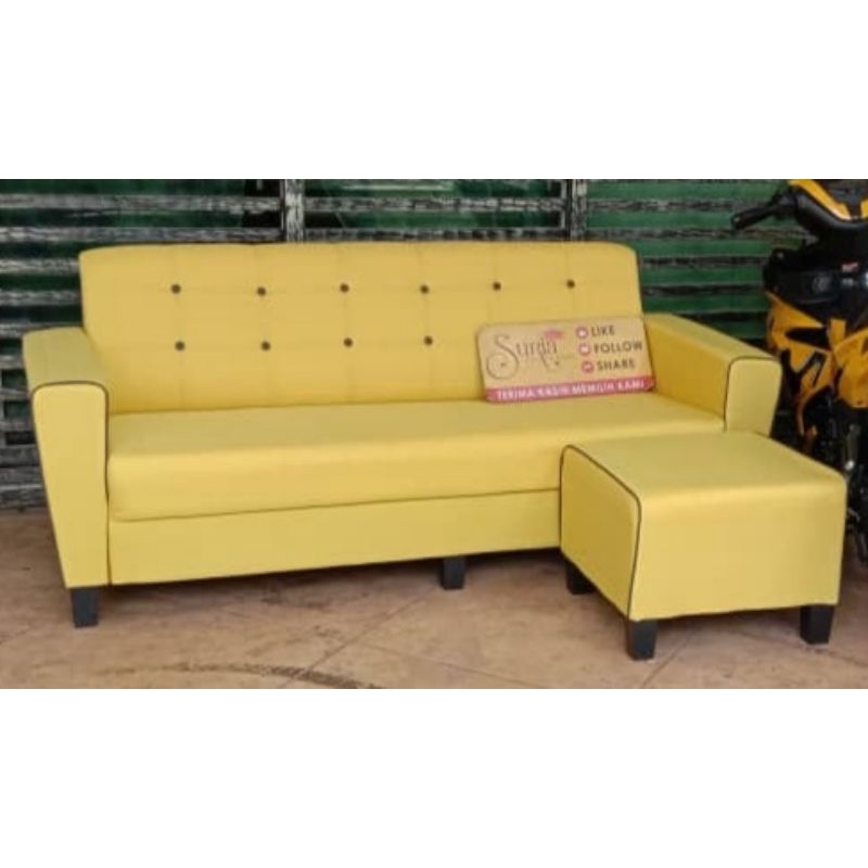 Suria ~ Living Room L ' Sofa / L Shape Sofa / 3 Seater + 1 Stool ...