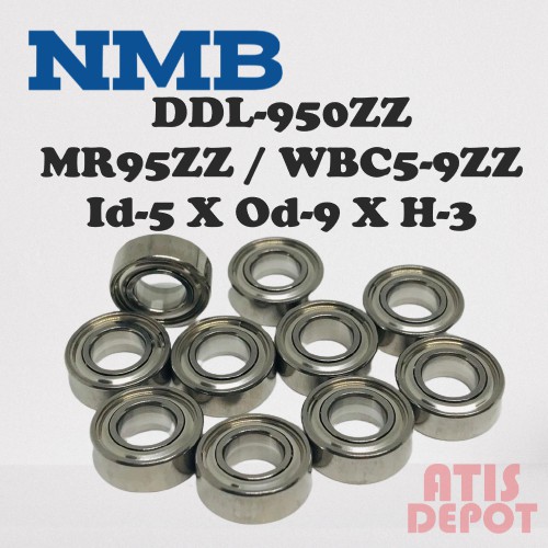 NMB DDL950 ZZ / MR95ZZ / WBC5-9ZZ ( 5 x 9 x 3 ) 100% ORIGINAL Miniature ...