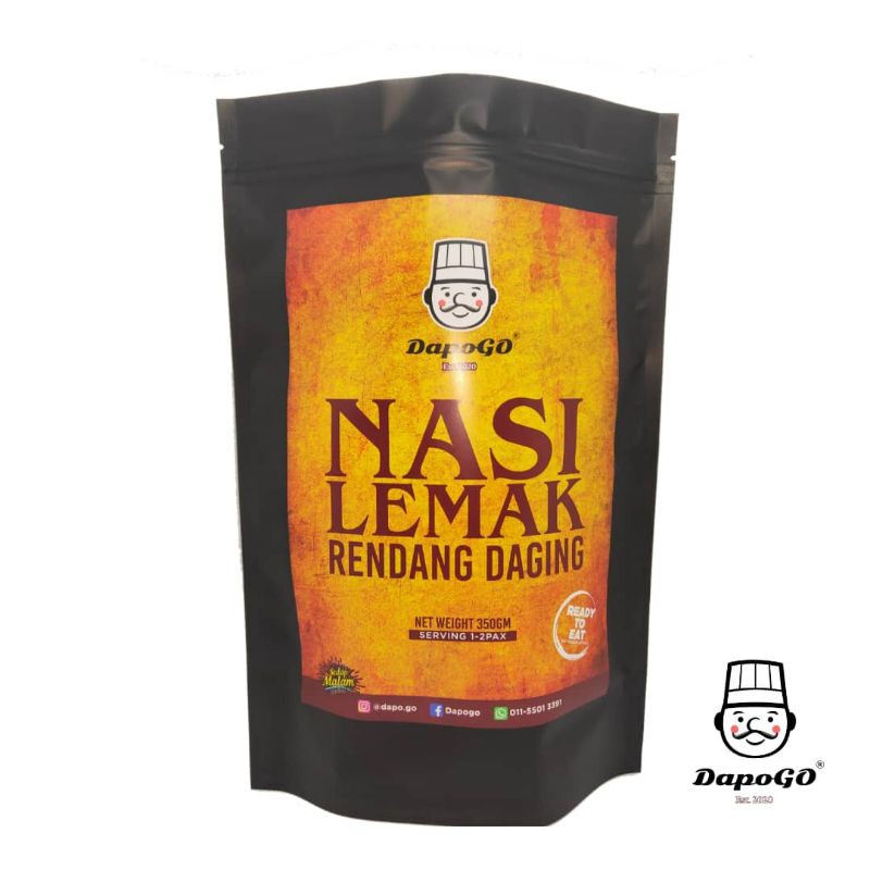 DAPOGO Nasi Lemak Rendang Daging (530gm) | Ready to Eat (RTE) | Nasi ...