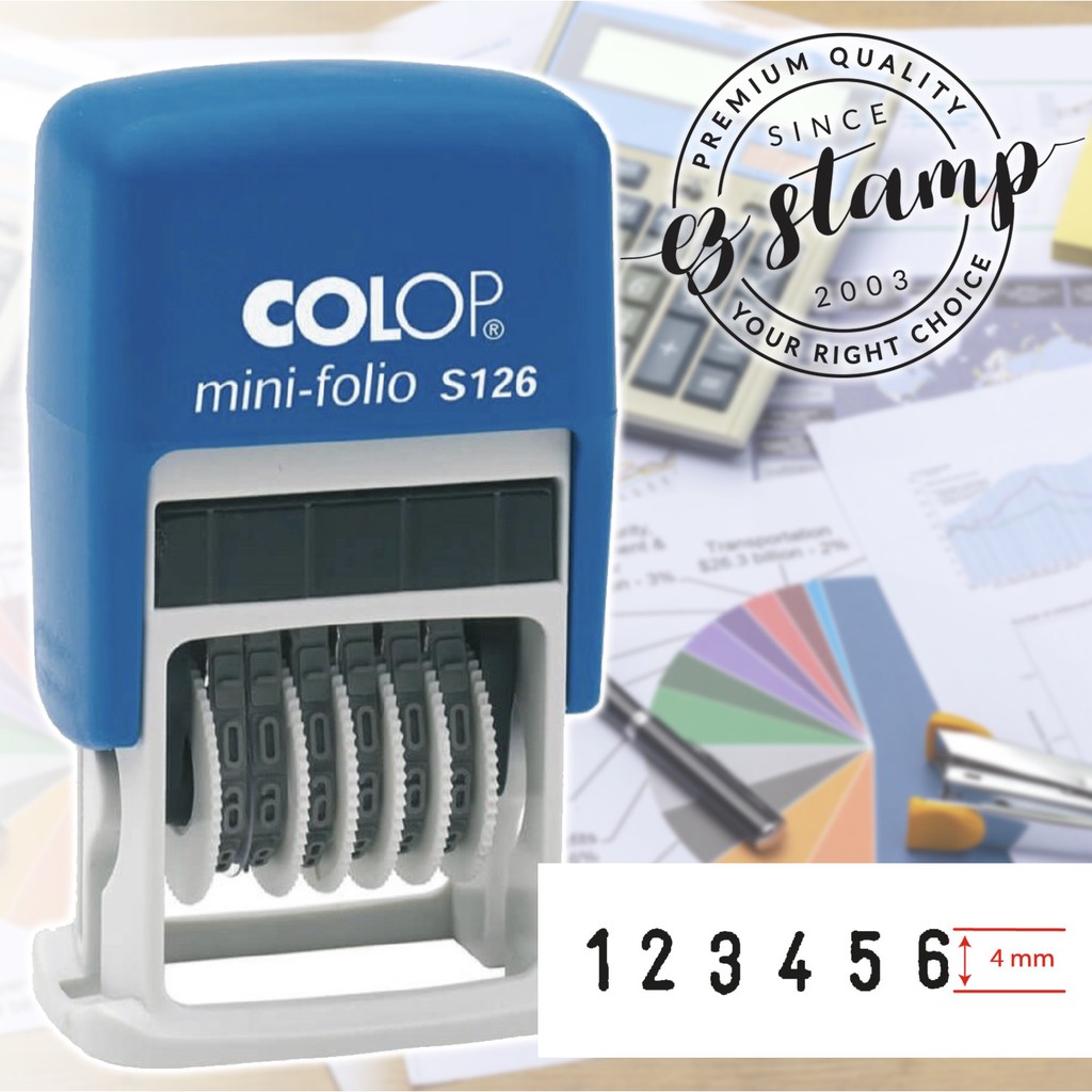 Rubber Stamp COLOP Self-Inking Stamp Mini Dater S126 / Chop Numbering ...