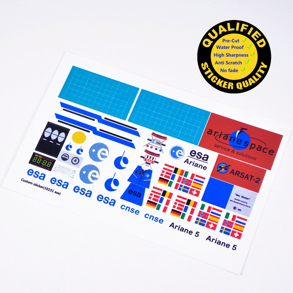 Custom sticker for LEGO 10231 10213 Space Shuttle esa, Premium quality ...