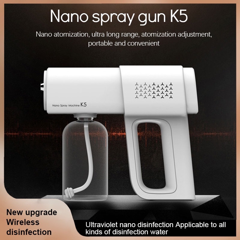 Nano Spray Gun K5 Disinfectant Wireless UV Light Nano Steam Atomizing Fogger Sanitizer Sprayer ...