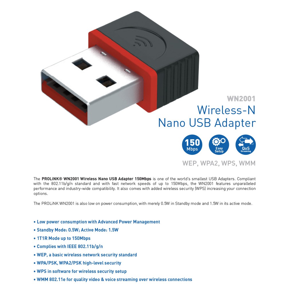 PROLINK WN2001 Wireless Nano USB Adapter 150Mbps | Shopee Malaysia