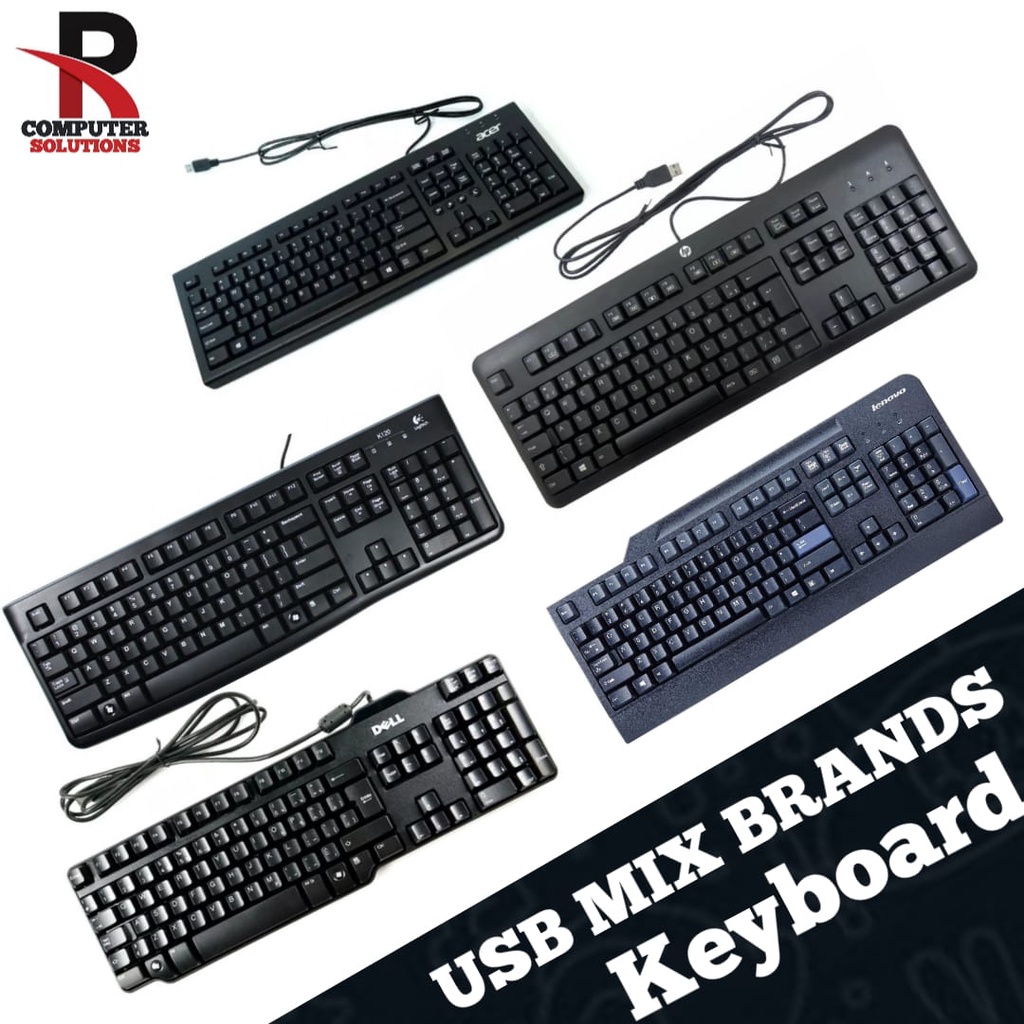 USB Keyboard MIX Brands DELL - HP - Acer - Lenovo - Logitech | Shopee ...