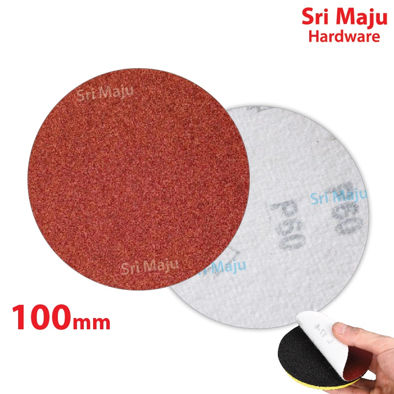 MAJU RSD-100 100mm Red Abrasive Sand Disc with Hook Loop Mesh Grip ...