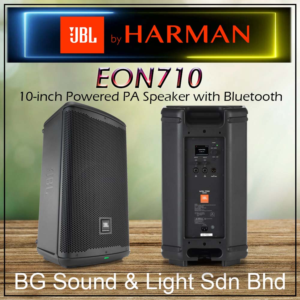 JBL EON710 1300W 10" Powered Speaker with Speaker Stand and Cable (EON ...