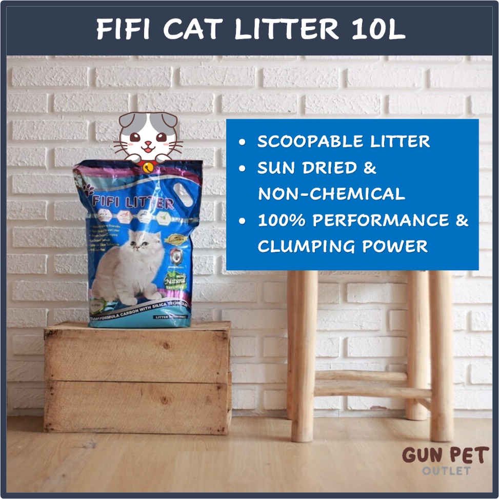 GUN PET FIFI Premium Cat Litter 10L Super Clumping Multi Cat Formula ...