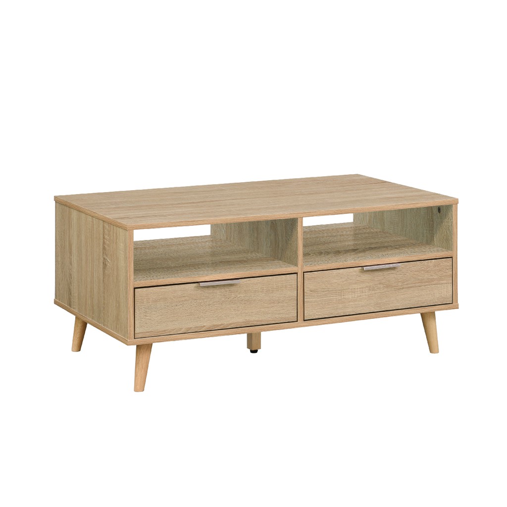 TAKA Muji Style Coffee Table Modern Wood Table Drawer Living Room Table ...