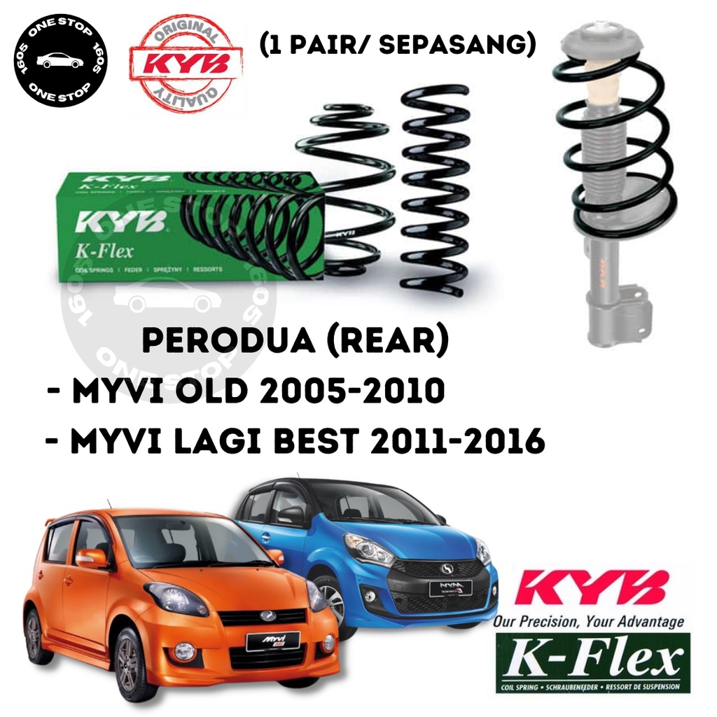 PERODUA MYVI OLD & MYVI LAGI BEST 1.3 1.5 2005-2016 BELAKANG/ REAR KYB KAYABA COIL SPRING SET ...