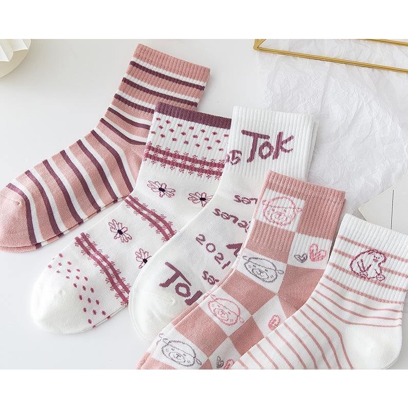 MALAYSIA READY STOCK! 1 Pair Japanese Style Women Anklet Socks with ...