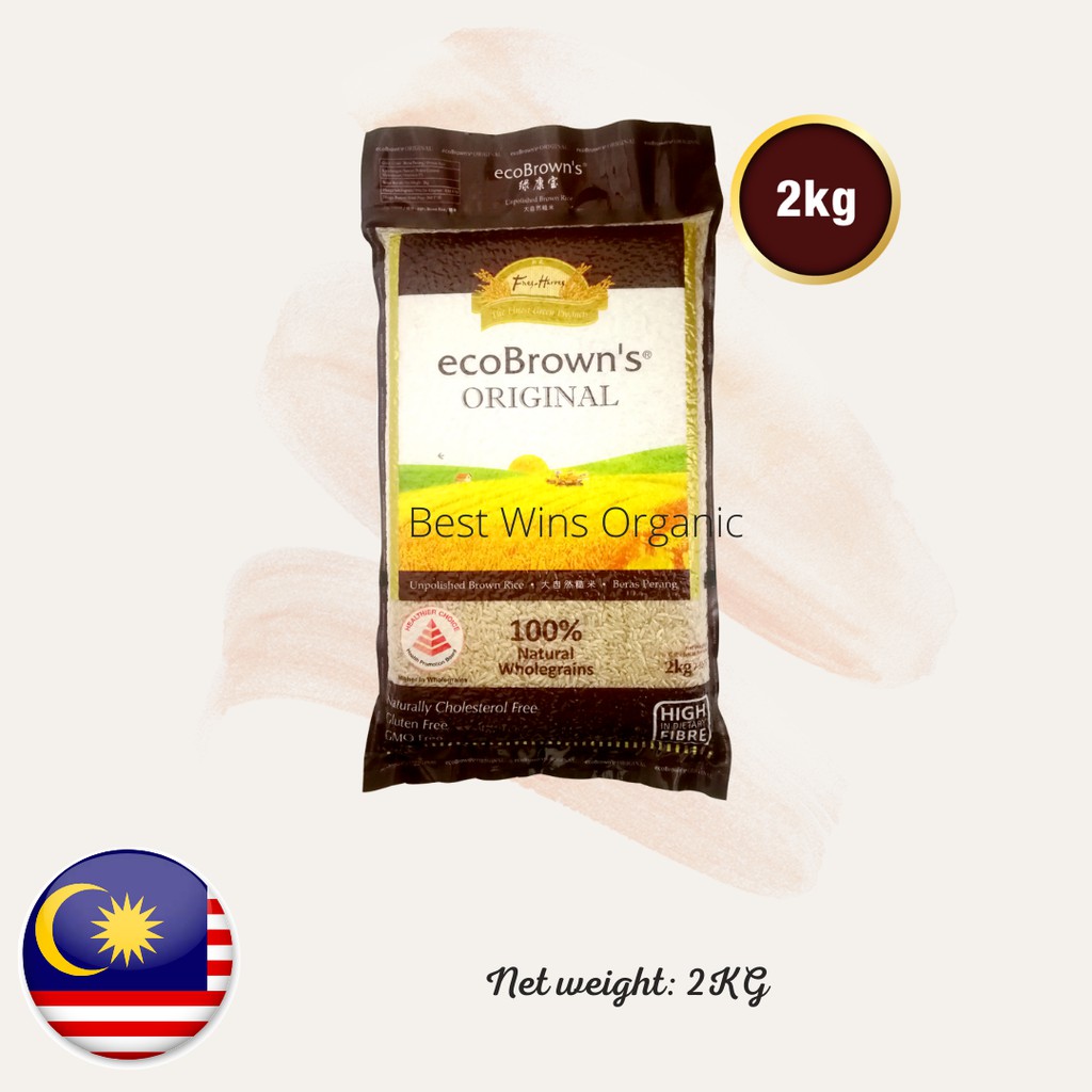 Eco's Brown Original 大自然糙米 Brown Rice Beras Perang 2kg | Shopee Malaysia