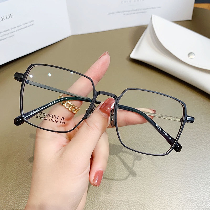 Retro Pure Titanium Glasses Women Men Ultralight Frame Clear Lens ...