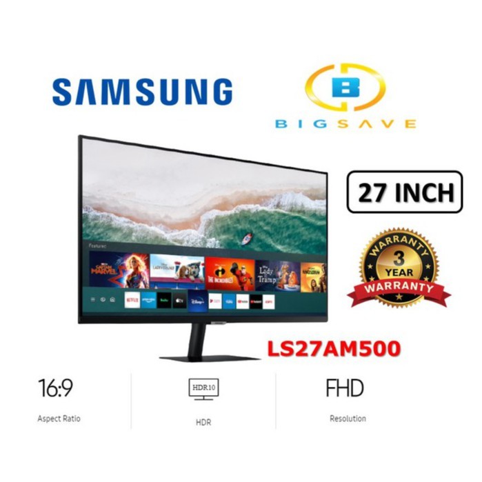 SAMSUNG 27" LS27AM500 SMART MONITOR | Shopee Malaysia