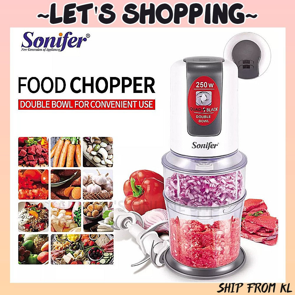 SONIFER FOOD CHOPPER DOUBLE BOWL FOR CONVENIENT USE 升级版双层绞肉机 | Shopee ...