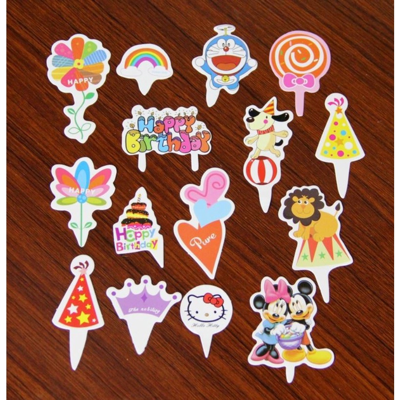 50pcs Small Cake Insert Card Topper Cupcake Toppers Decoration For ...