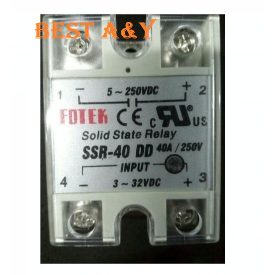 Solid State Relay 3-32 Vdc To 5-250 Vdc SSR 40 DD DC Control DC 40A ...