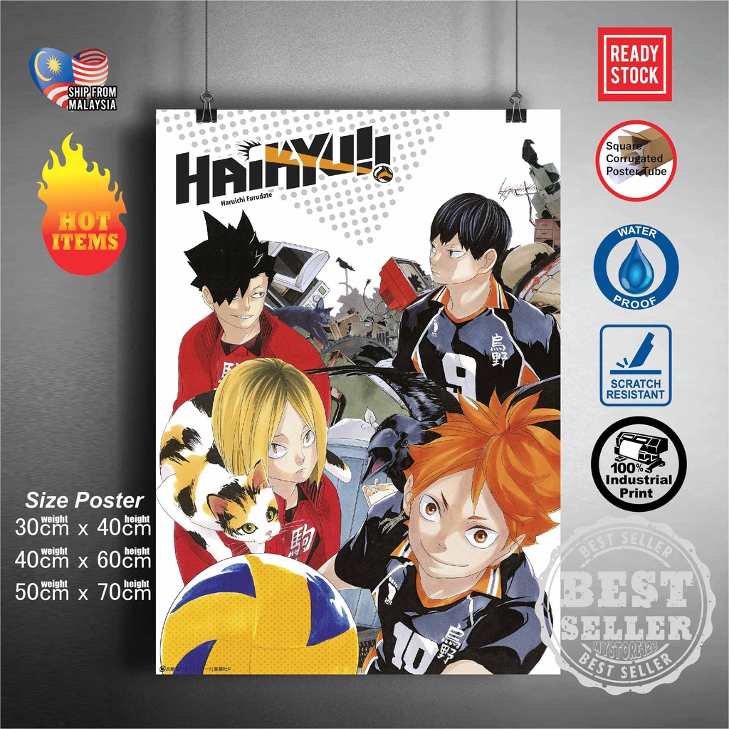 [EADY STOCK] Haikyuu!! poster Hinata Shoyo kageyama tobio poster ...