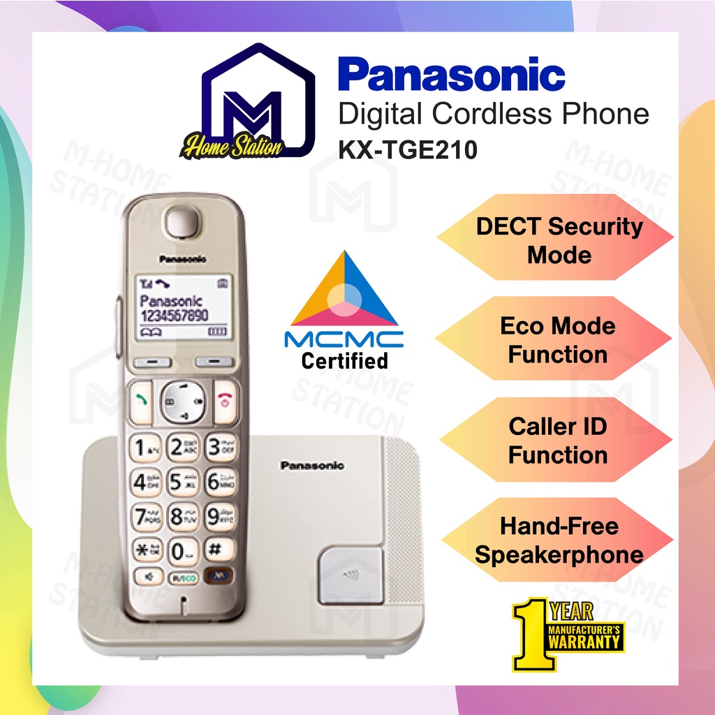 Panasonic Digital Cordless Phone Dect Phone House Office Phone KX-TGE210 or KX-TG6811 KX ...