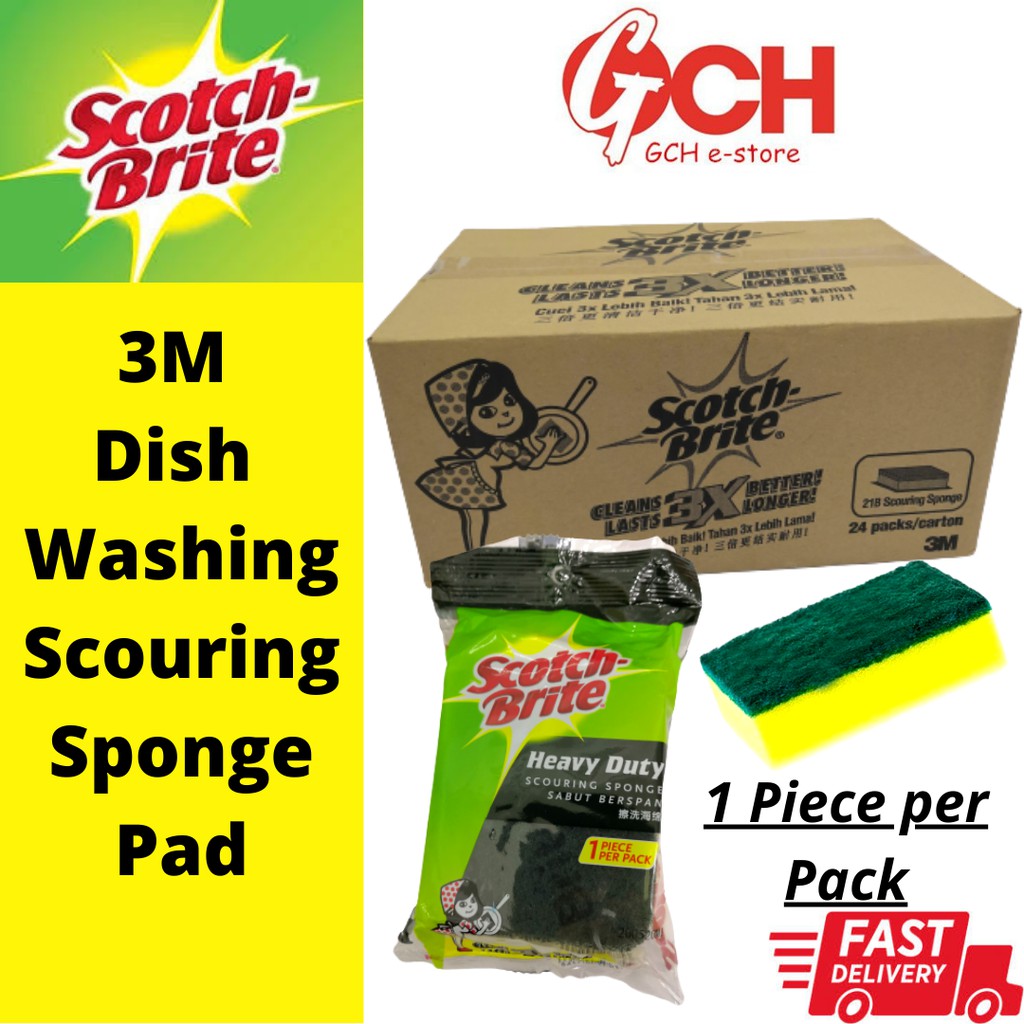 3M Scotch Brite Multipurpose Scouring Sponge Pad / Dishwashing Sponge ...