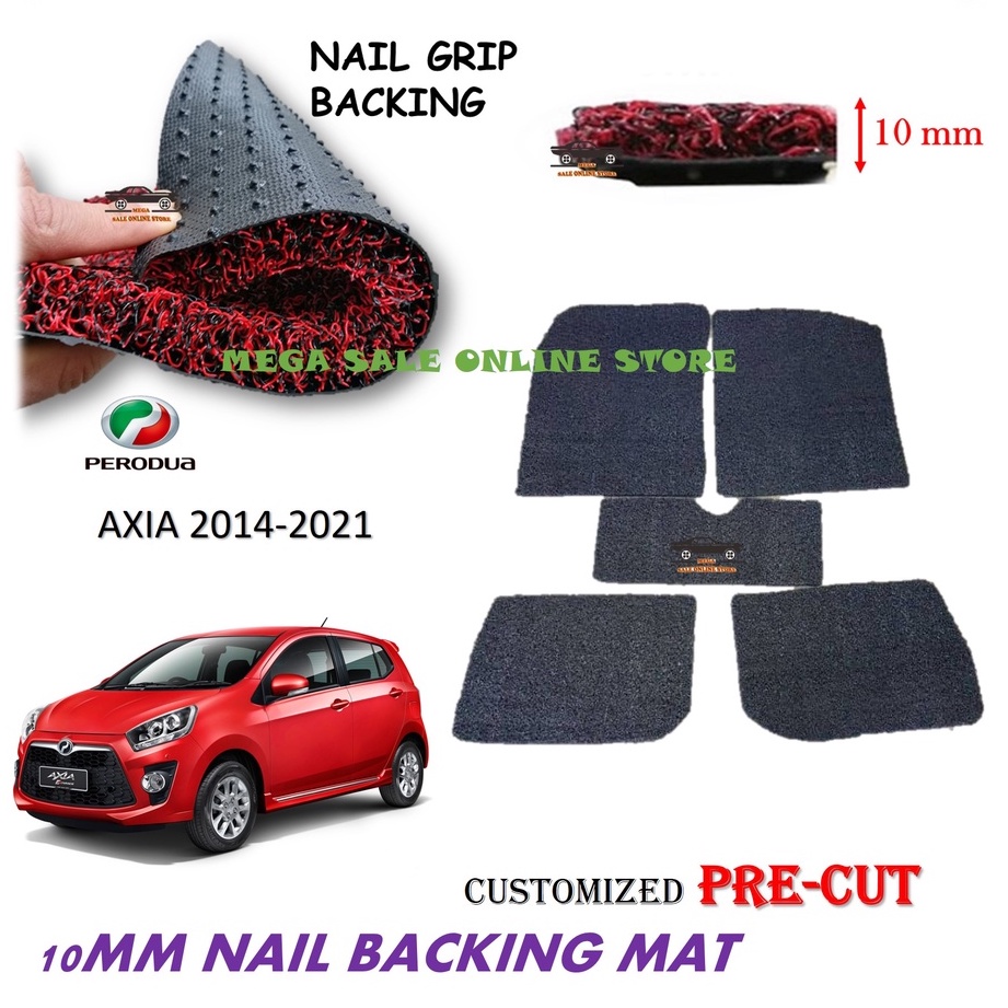Perodua Axia 2014 ~ 2025 Customized Car Coil Floor Mat Carpet Nail ...